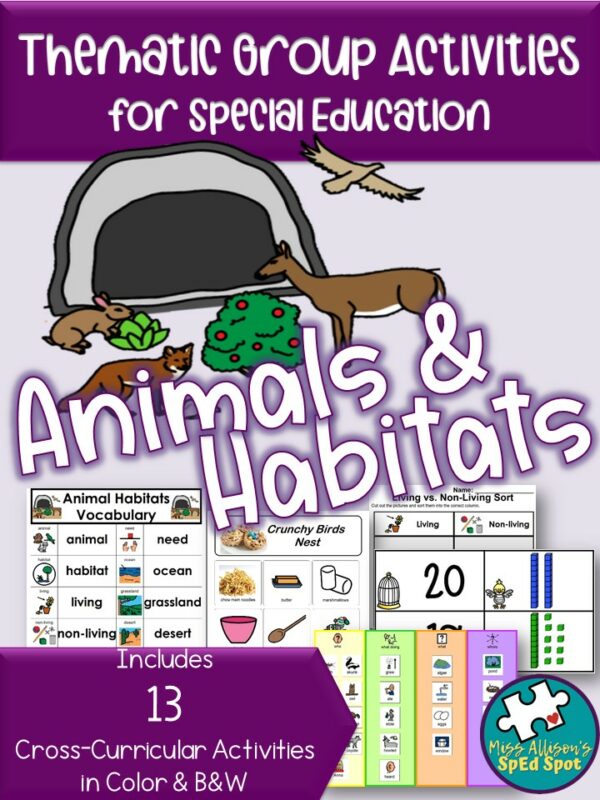 Animals and Habitats Thematic Unit for Special Ed - Made By Teachers