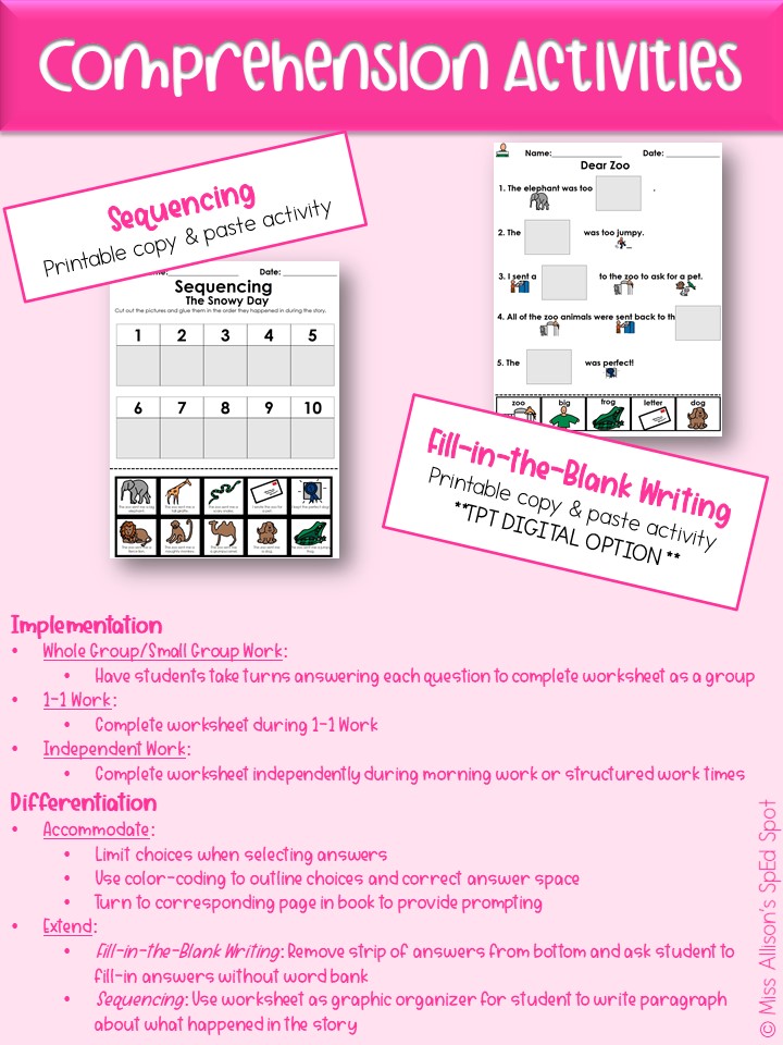 Dear Zoo Book Supports for Special Education | Made By Teachers