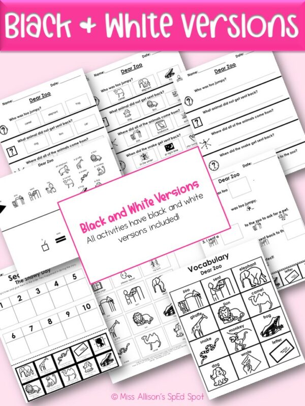 Dear Zoo Book Supports for Special Education - Made By Teachers