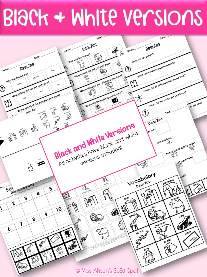 Dear Zoo Book Supports for Special Education | Made By Teachers