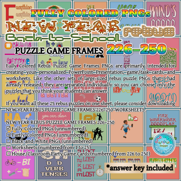 Fully Colored THANKSGIVING Rebus Puzzle Game Frames 176–200 PNGs - Made ...