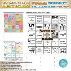 THANKSGIVING Rebus Puzzle Game Frames 176–200 Worksheets | Made By Teachers