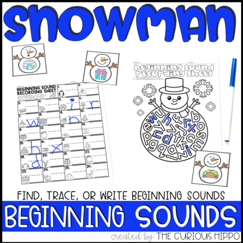 Beginning Sounds Match - Snowman | Made By Teachers
