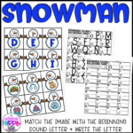Beginning Sounds Match - Snowman | Made By Teachers