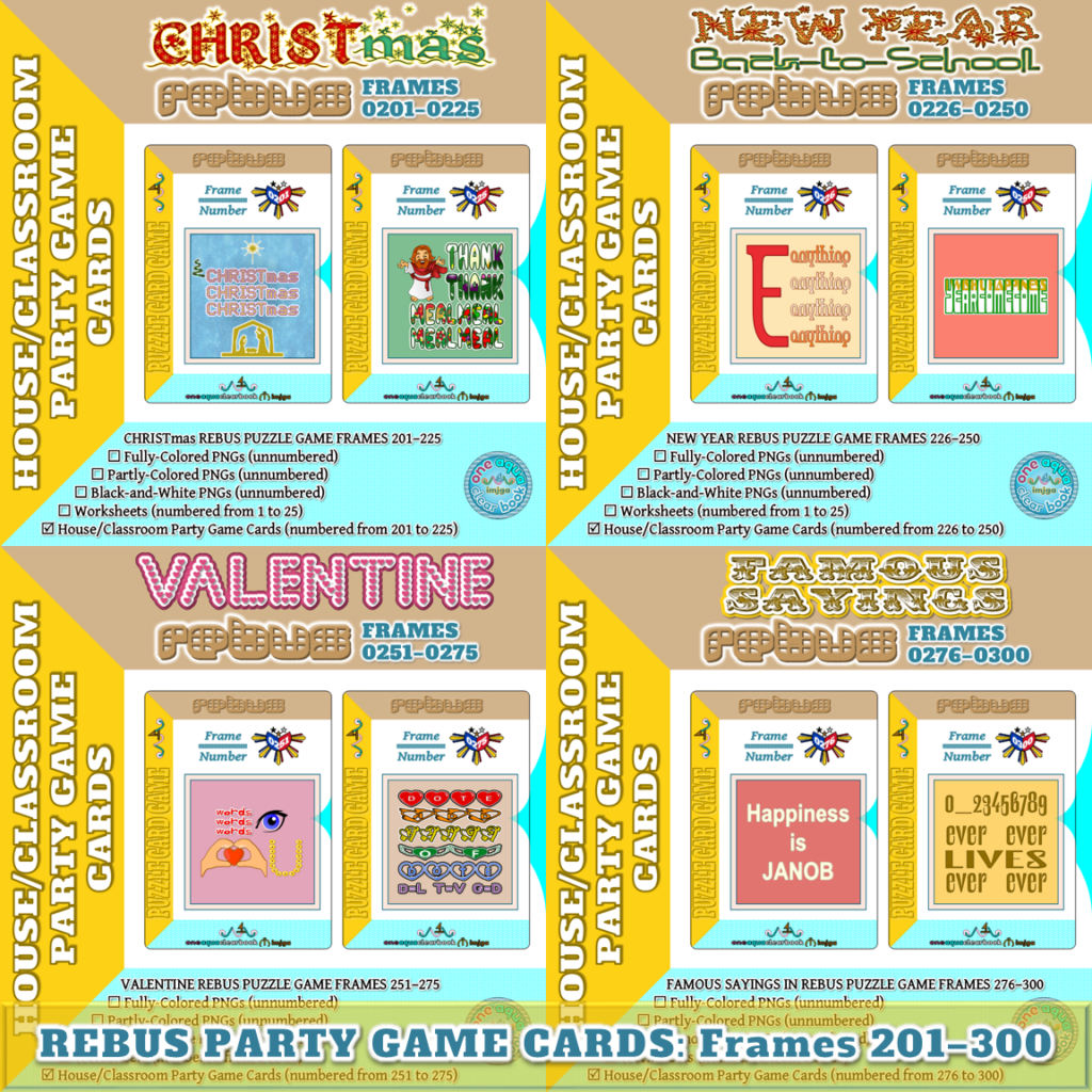 CHRISTMAS Rebus Puzzle Party Game Cards 201–225 | Made By Teachers