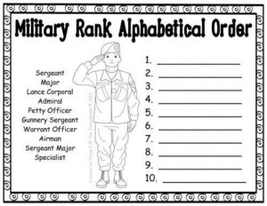 Veterans Day or Memorial Day Alphabetical Order - Made By Teachers