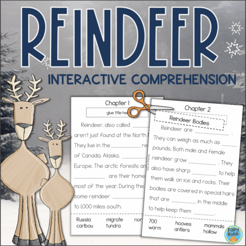 REINDEER Interactive Reading Comprehension Book - Made By Teachers