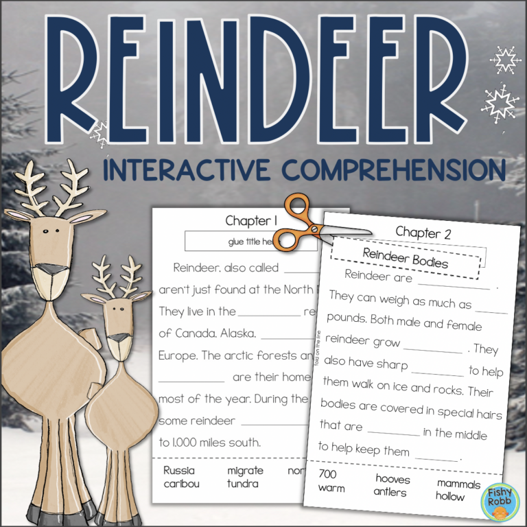 REINDEER Interactive Reading Comprehension Book - Made By Teachers