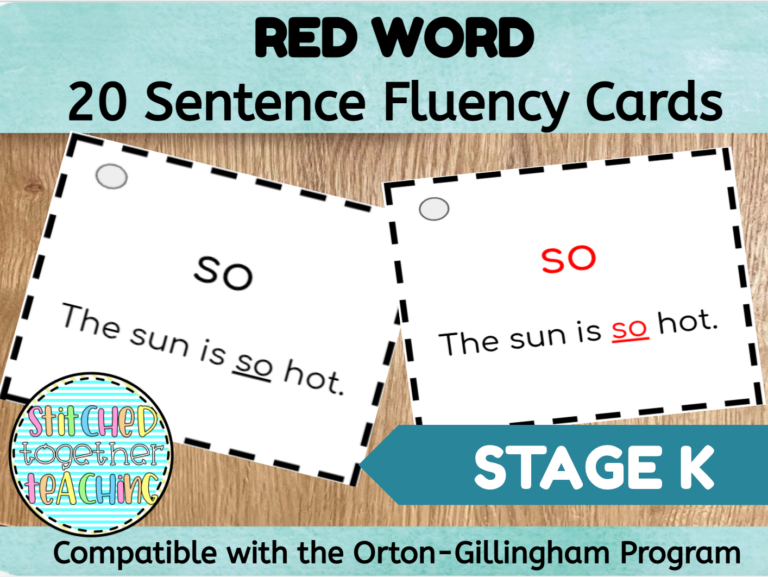 Orton Gillingham Stage K Sentence Flashcards - Made By Teachers