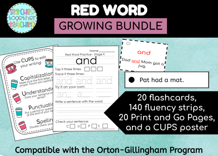 OG Red Words Stage K Sight Words- Growing Activity | Made By Teachers