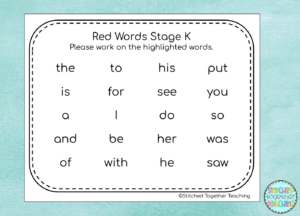 OG Red Words Stage K Sight Words- Growing Activity | Made By Teachers