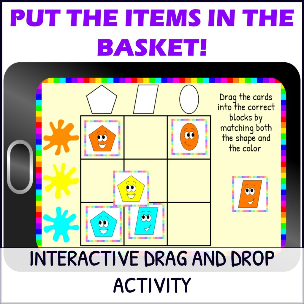 Sorting Shapes and Colors Activity - Digital Game - Made By Teachers