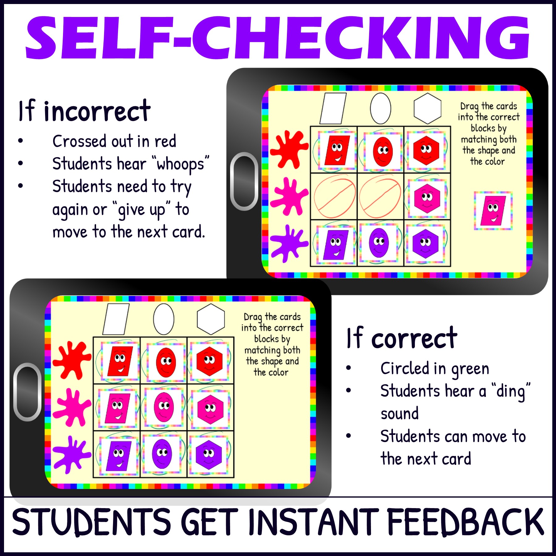 Sorting Shapes and Colors Activity - Digital Game - Made By Teachers