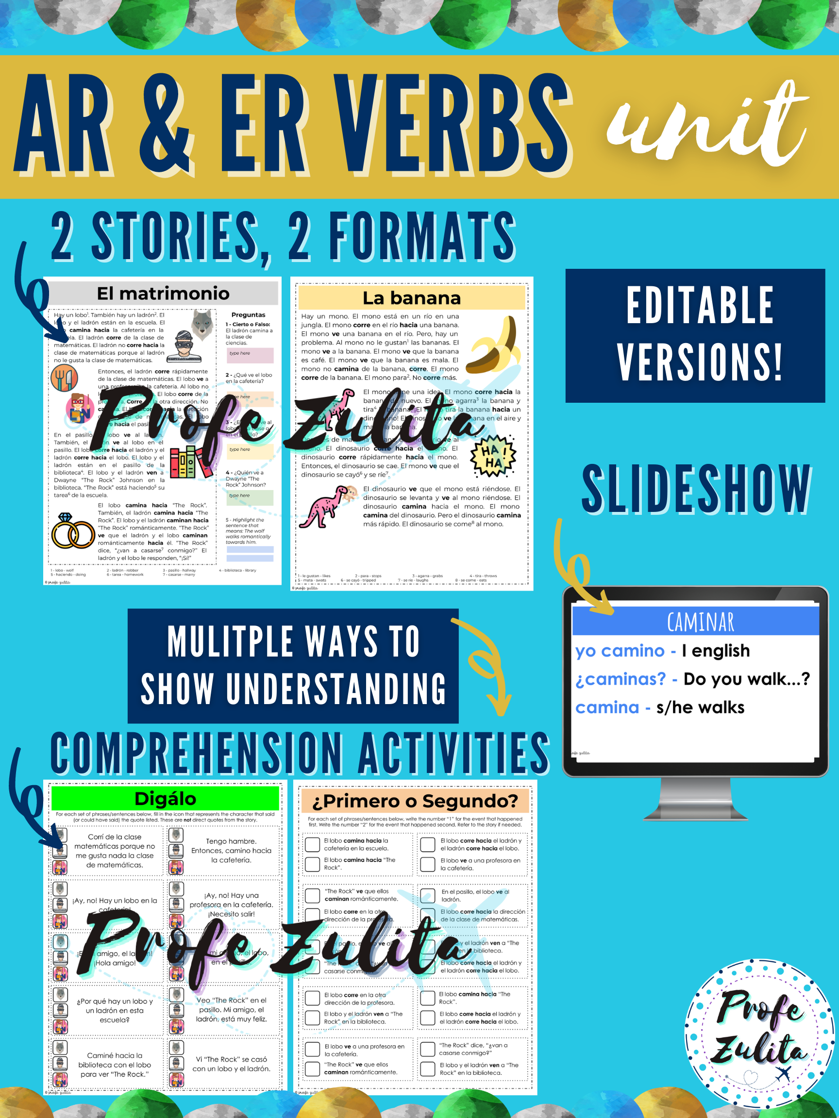 Spanish Stories: AR and ER Verbs | Present Tense | Made By Teachers