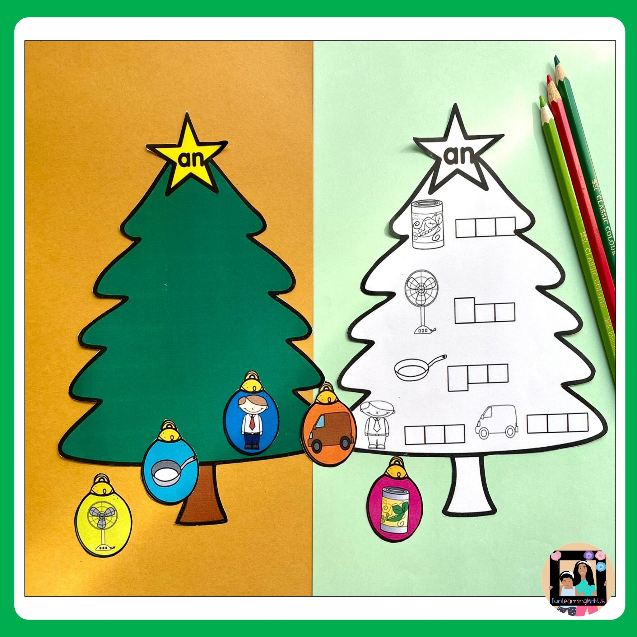 Christmas Tree Word Family Craft | Winter Craft | Made By Teachers