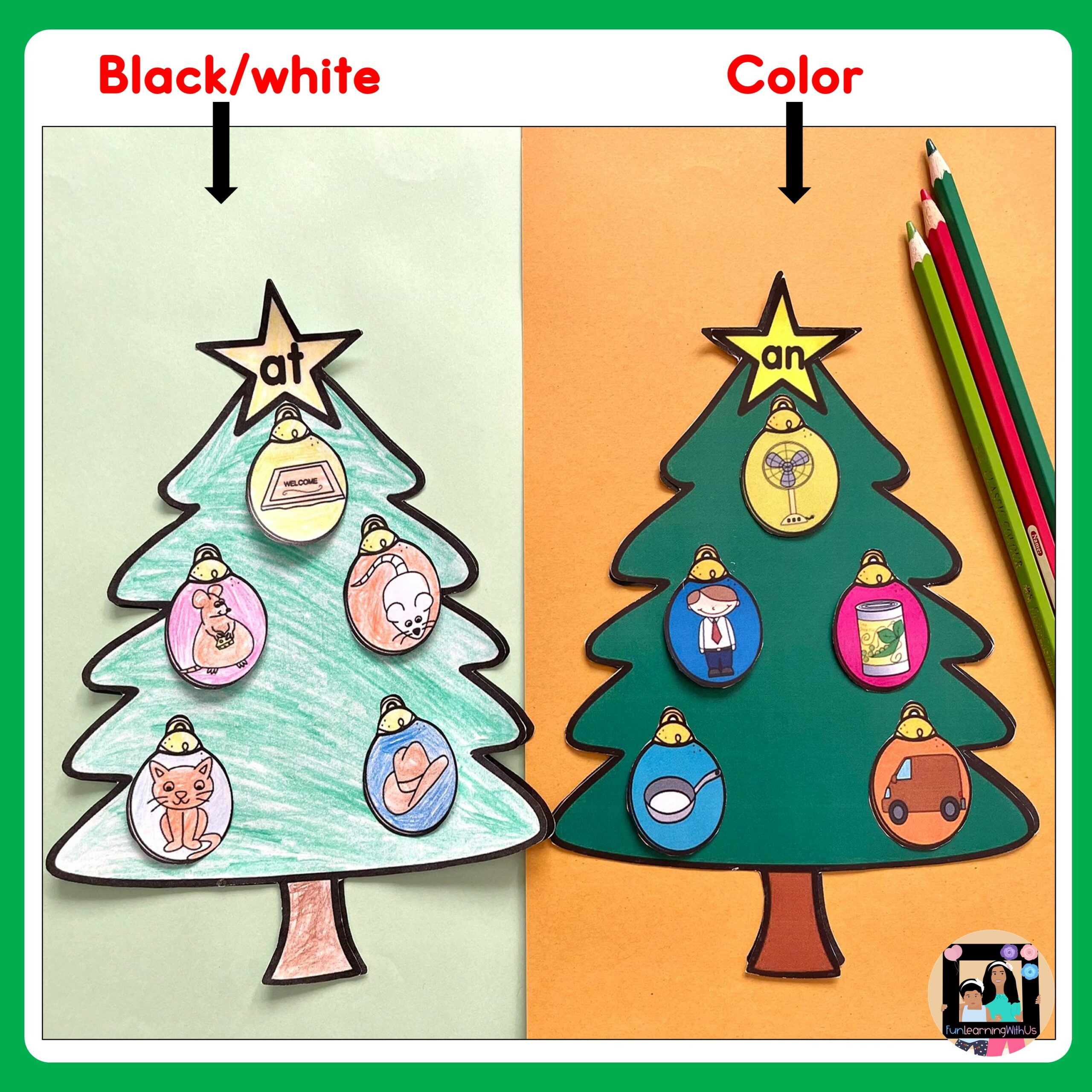 Christmas Tree Word Family Craft | Winter Craft | Made By Teachers