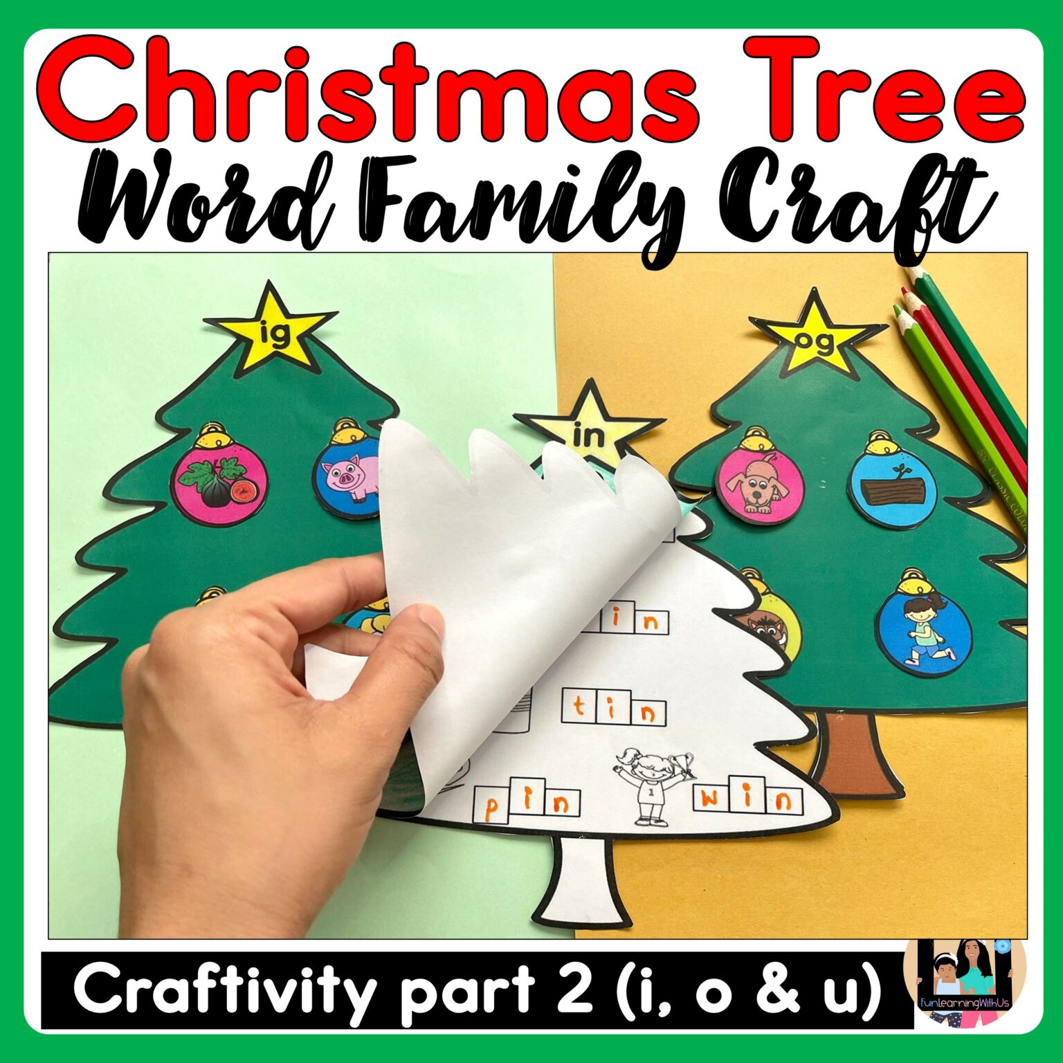 Christmas Tree Word Family Craft Bundle | Made By Teachers