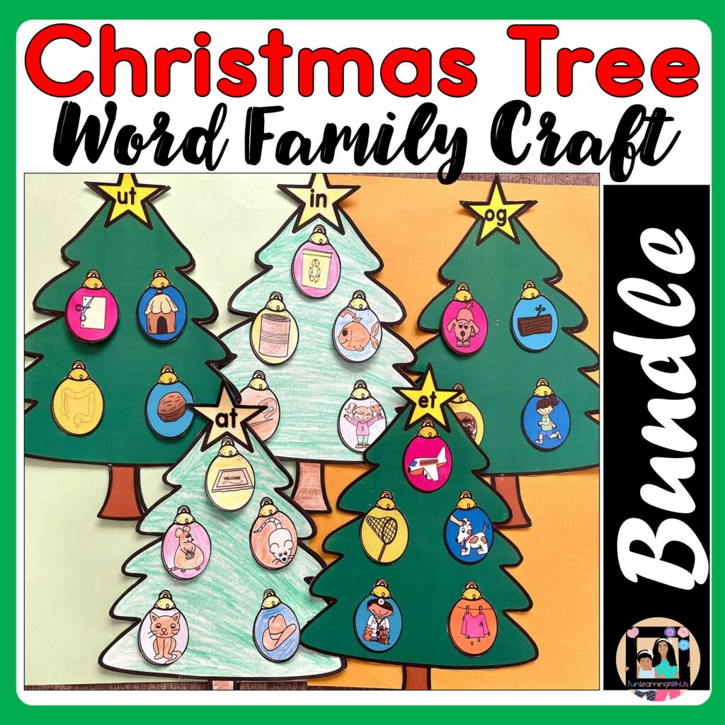 Christmas Tree Word Family Craft Bundle | Made By Teachers
