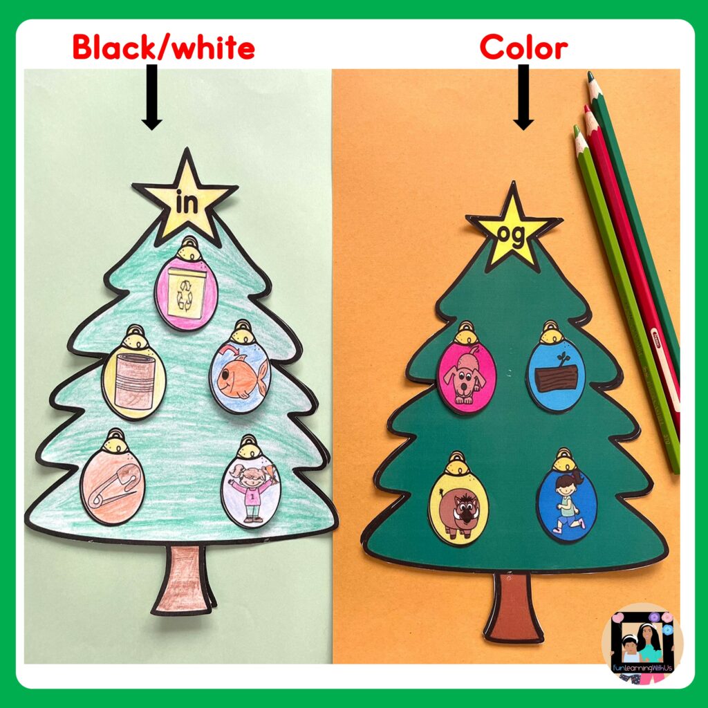 Christmas Tree Word Family Craft Bundle | Made By Teachers