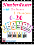 Number Posters 0-20 with Ten Frames and Flash Card - Made By Teachers