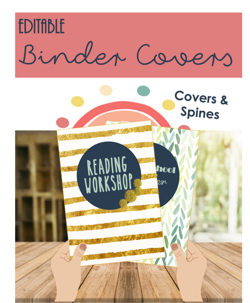 Editable Binder Covers with spines modern boho | Made By Teachers