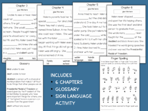 Helen Keller Interactive Reading Comprehension | Made By Teachers