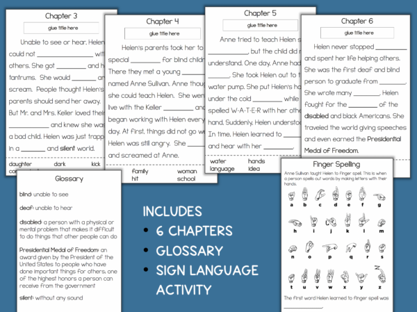 Helen Keller Interactive Reading Comprehension - Made By Teachers