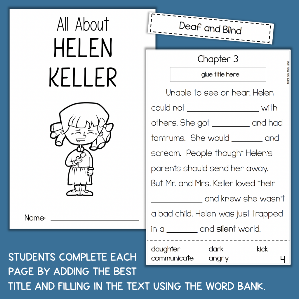 Helen Keller Interactive Reading Comprehension | Made By Teachers