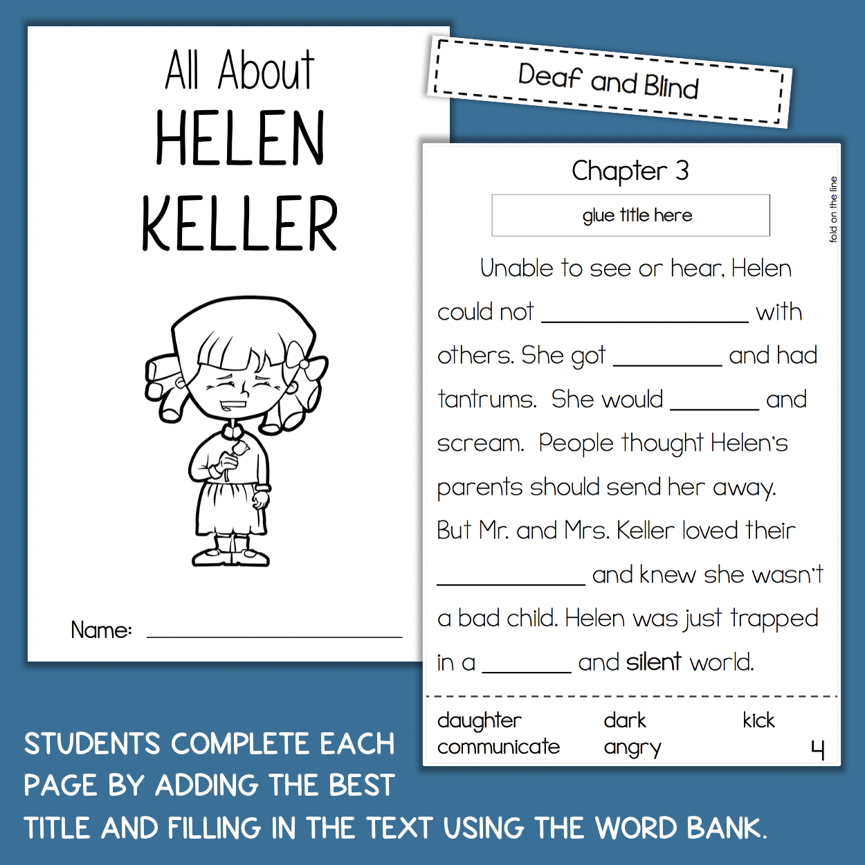 Helen Keller Interactive Reading Comprehension | Made By Teachers