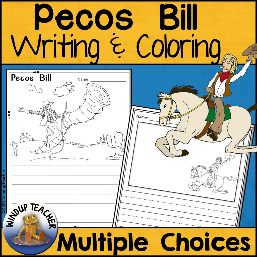 Pecos Bill Writing Paper and Coloring Pages | Made By Teachers