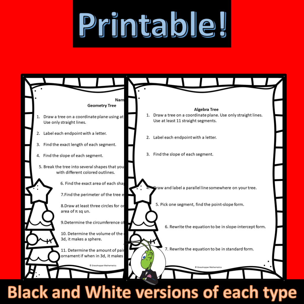 Christmas Tree Graphing Worksheet | Algebra | Geom | Made By Teachers