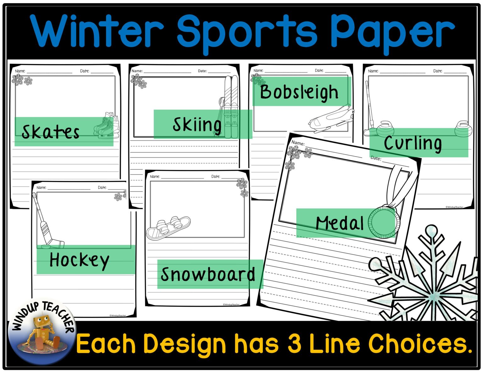 Winter Sports Writing Papers | Made By Teachers