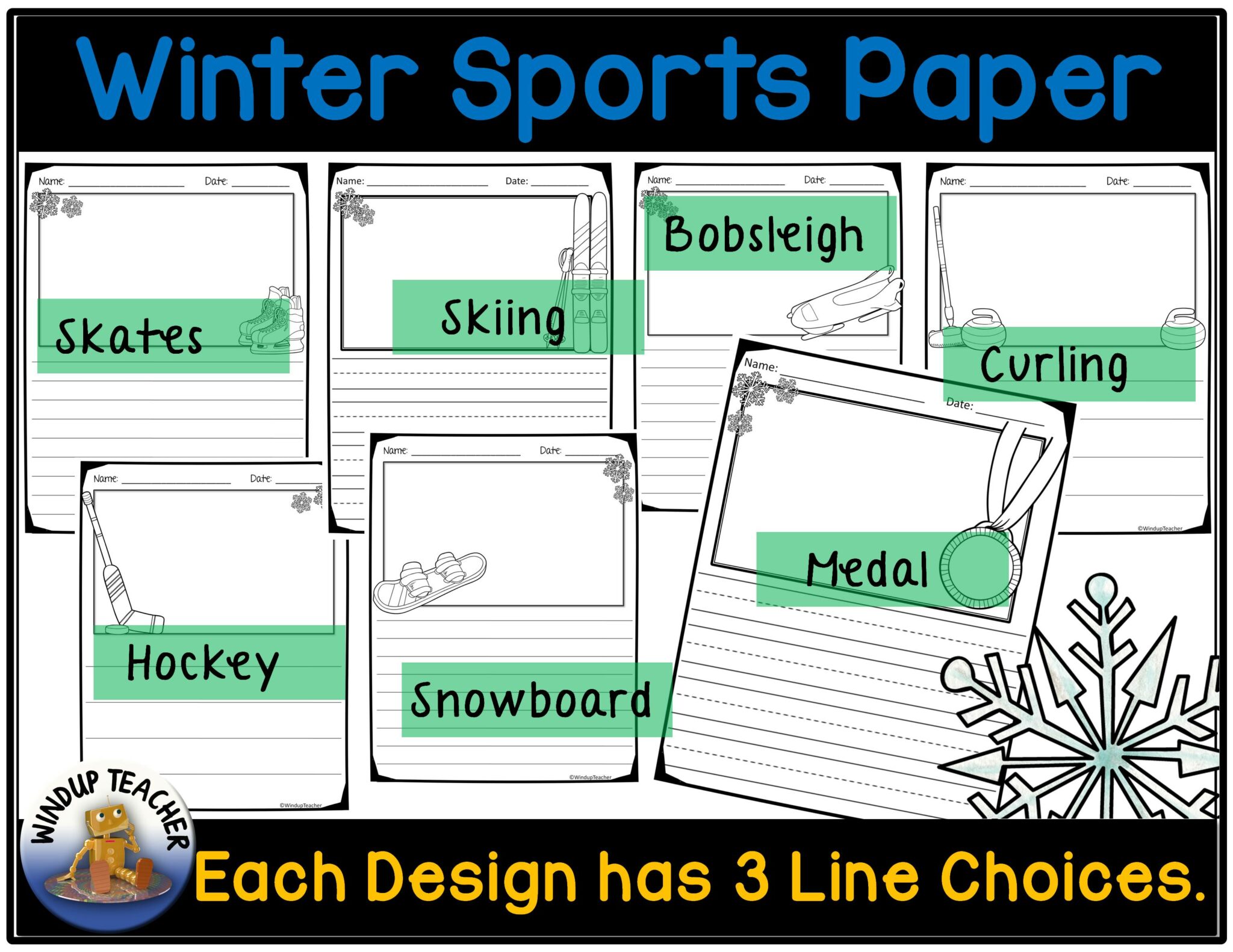Winter Sports Writing Papers | Made By Teachers