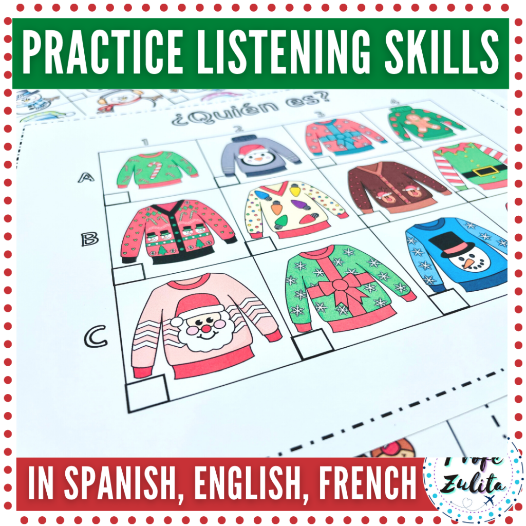 Winter Guess Who Game in Spanish, French, English | Made By Teachers