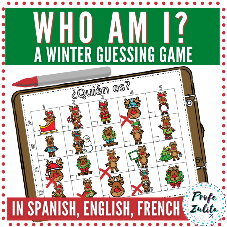 Winter Guess Who Game in Spanish, French, English | Made By Teachers