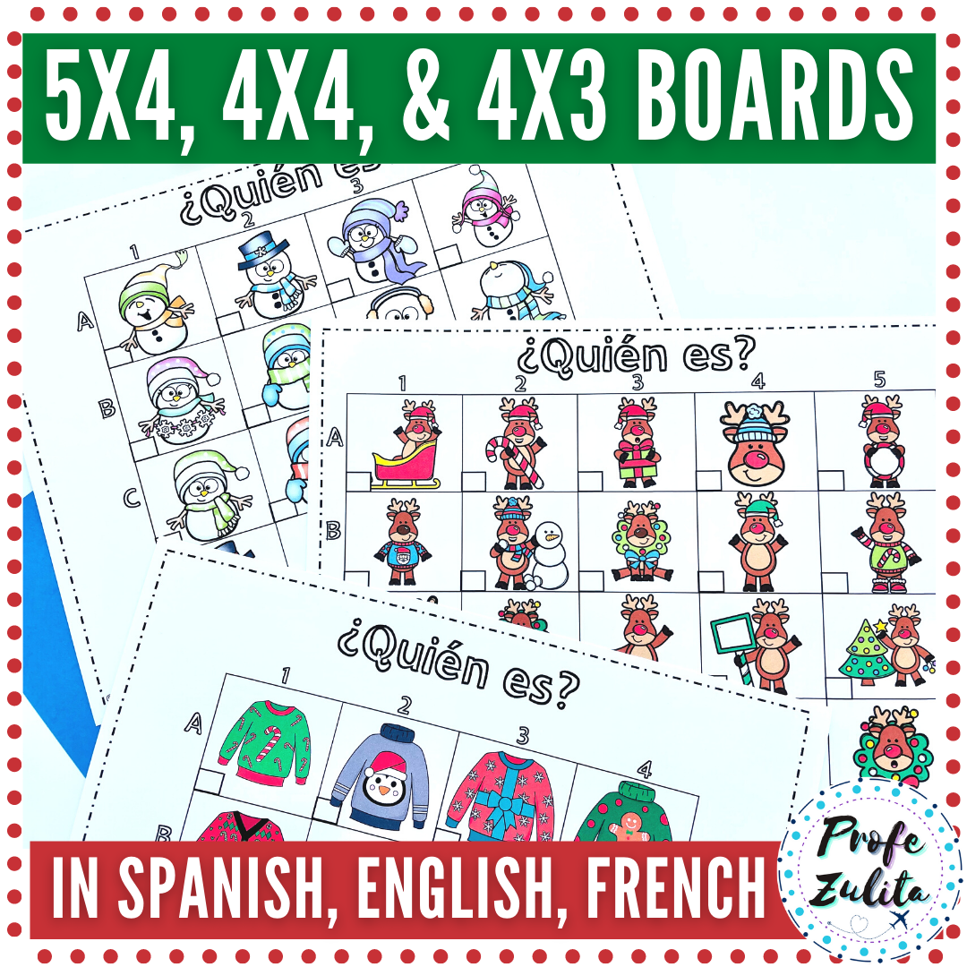 Winter Guess Who Game in Spanish, French, English | Made By Teachers