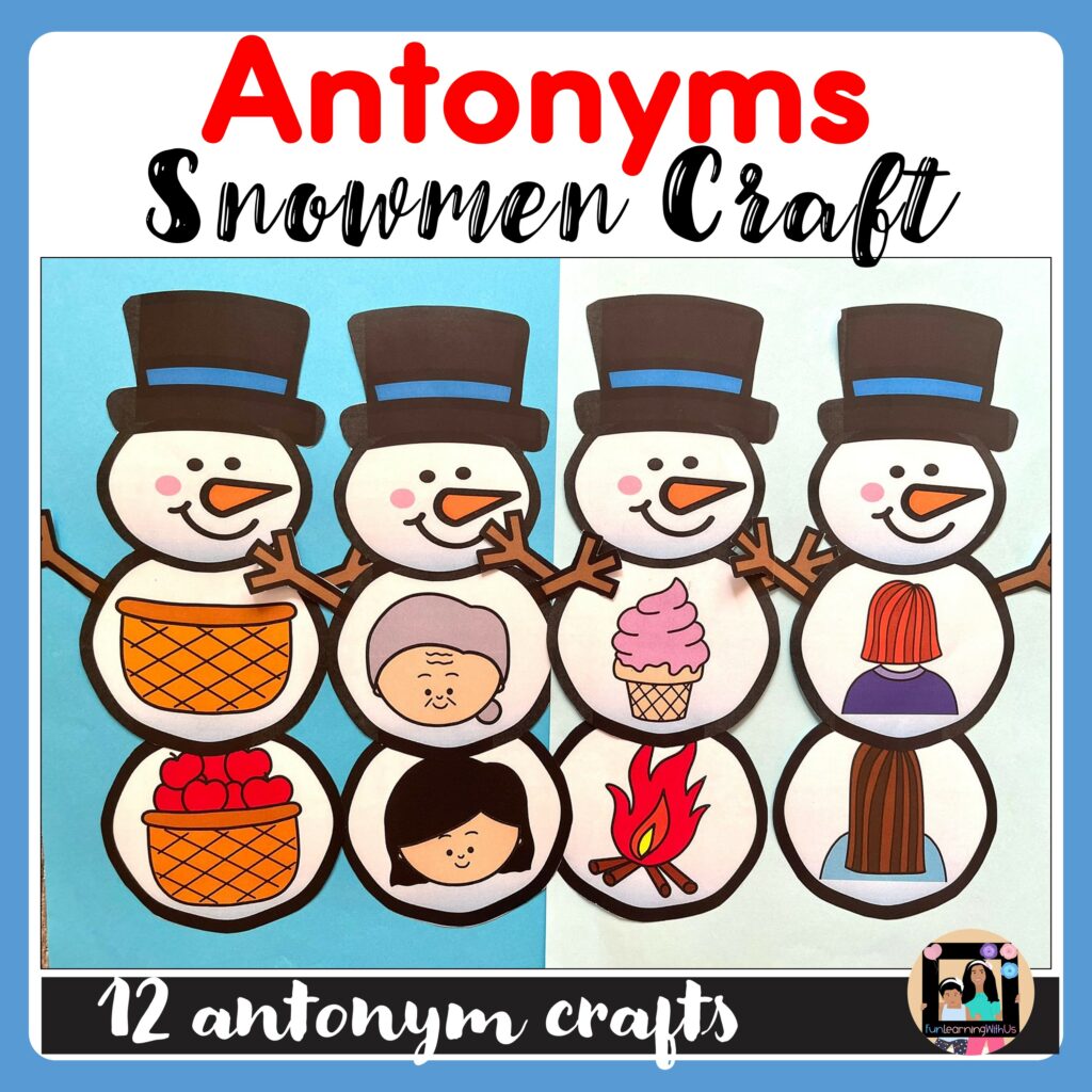 Winter Snowman Antonyms Craft | Winter Craftivity | Made By Teachers