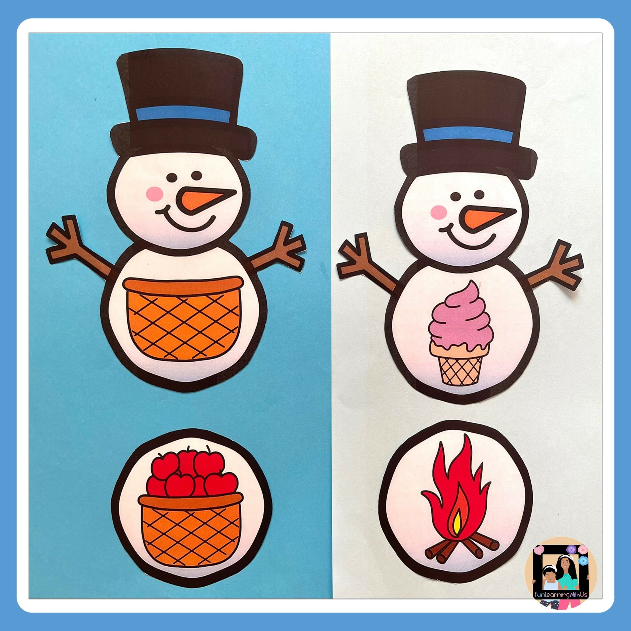 Winter Snowman Antonyms Craft | Winter Craftivity - Made By Teachers