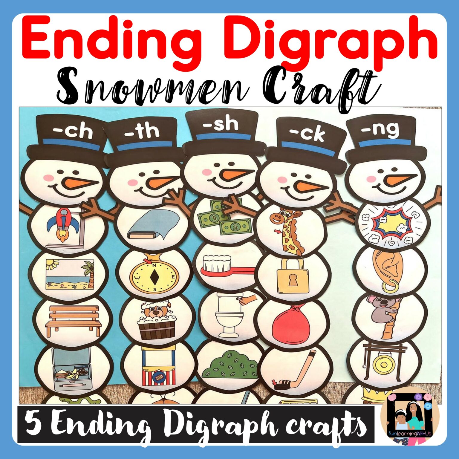 Winter Kindergarten Ending Digraph Activity | Made By Teachers