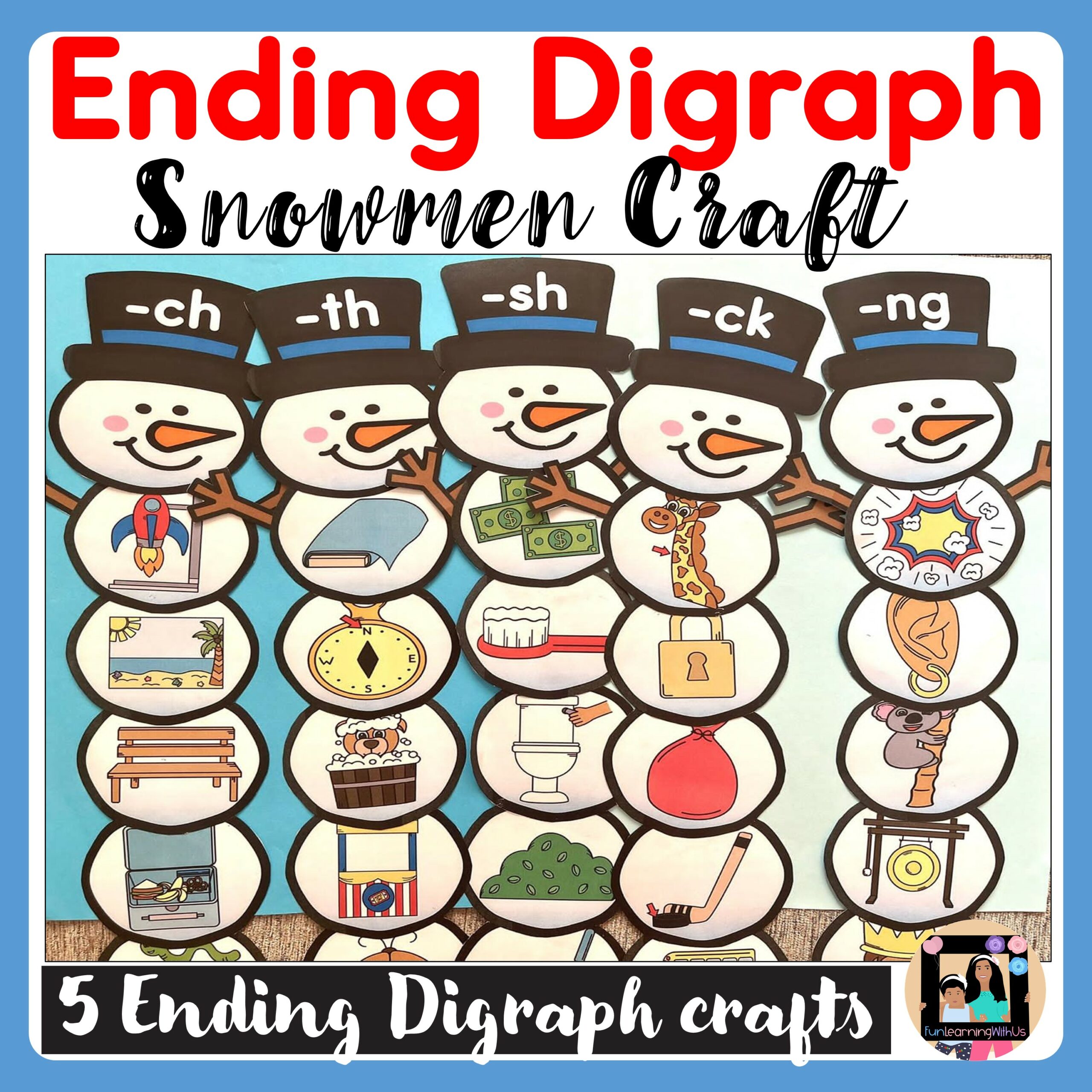 Winter Kindergarten Ending Digraph Activity | Made By Teachers