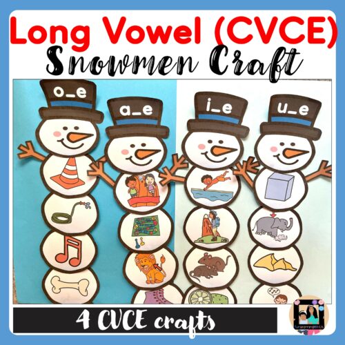 Winter Snowman CVCE activity | Long Vowel Silent E | Made By Teachers
