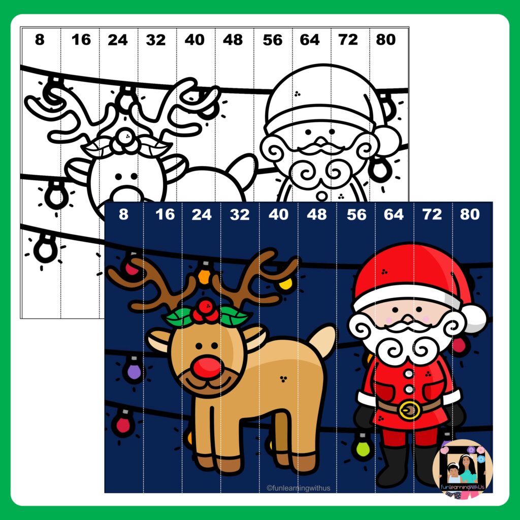 Christmas Math Puzzles Skip Counting Activity | Made By Teachers