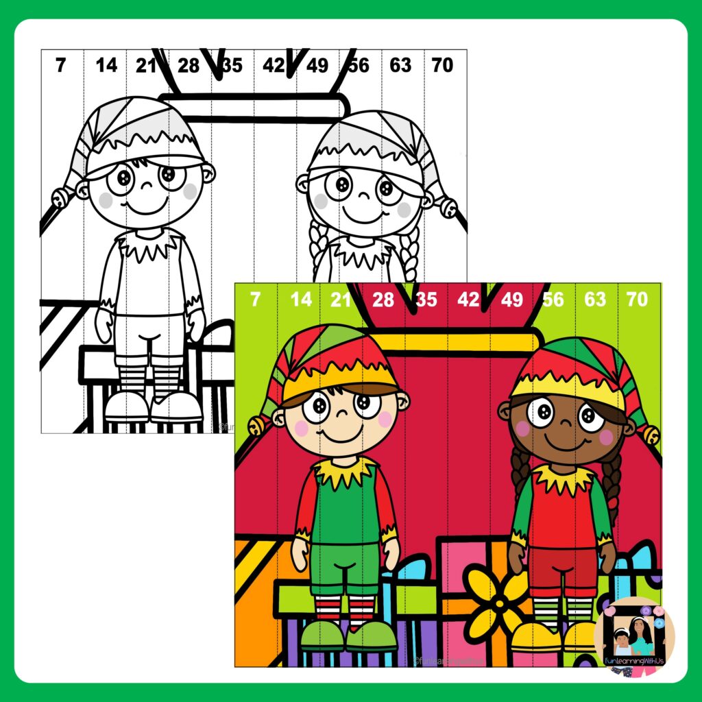 Christmas Math Puzzles Skip Counting Activity - Made By Teachers