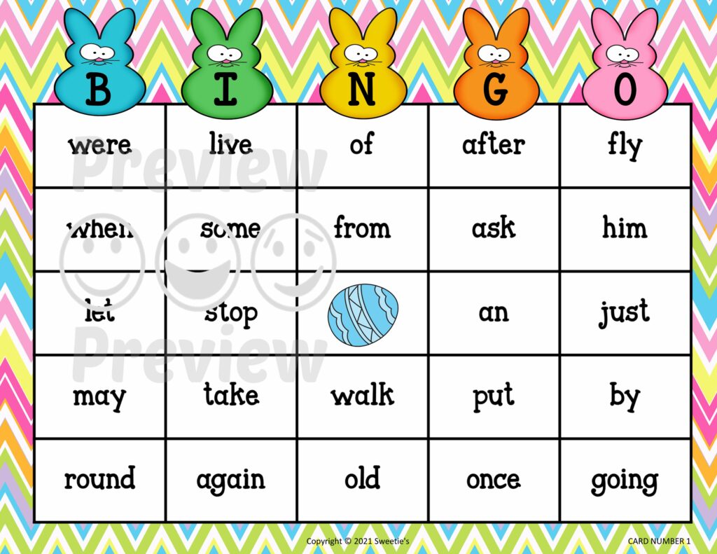 First Grade Sight Word Bingo Easter | Made By Teachers