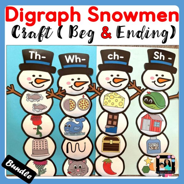 Winter Snowman Beginning & Ending Digraph Bundle - Made By Teachers