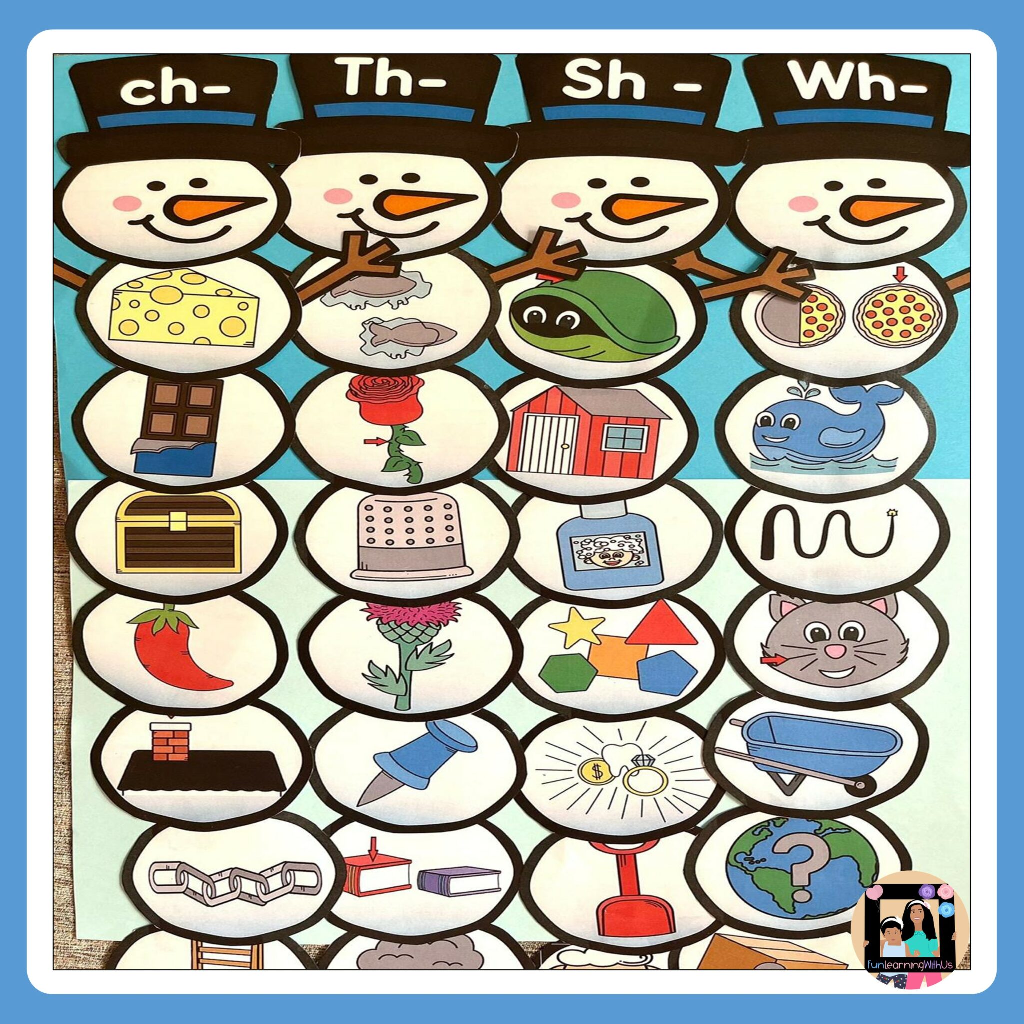 Winter Snowman Beginning & Ending Digraph Bundle | Made By Teachers
