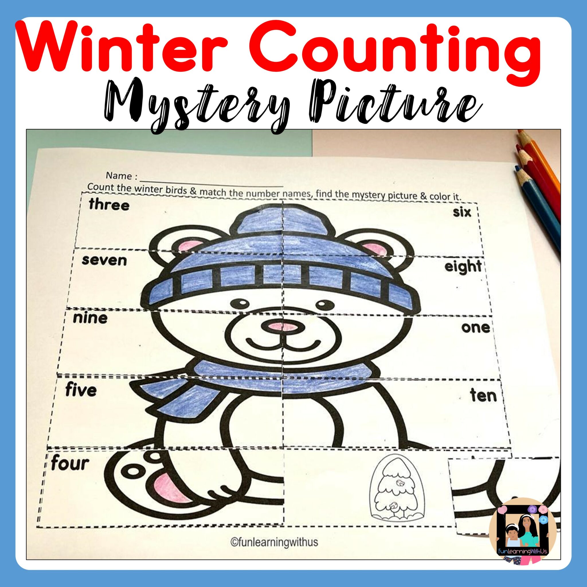 Winter Math Counting Mystery Picture Activity | Made By Teachers