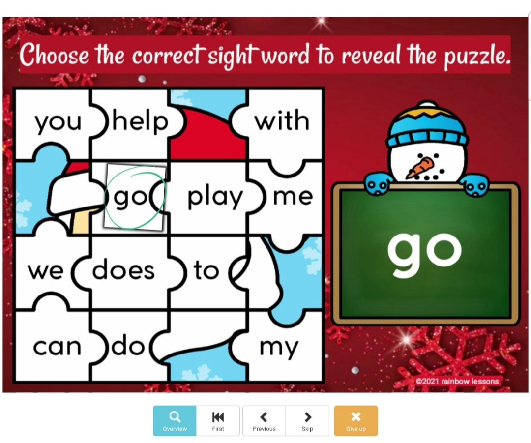 Winter Sight Words | Frys Sight Words Game - Made By Teachers