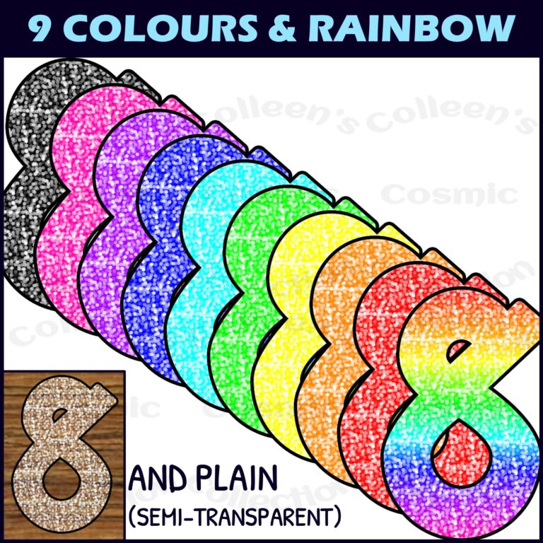 Glitter Numbers Font Clipart | Made By Teachers
