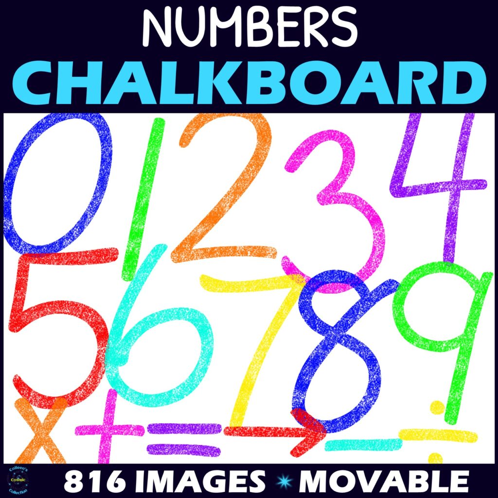 Chalkboard Numbers Font Clipart - Made By Teachers